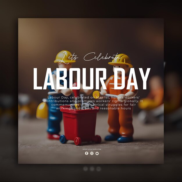 Premium PSD | Psd labor day card layout Premium PSD | Psd labor day card layout