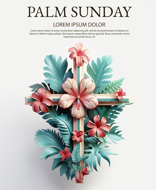 Premium PSD | Psd palm sunday cross Premium PSD | Psd palm sunday cross