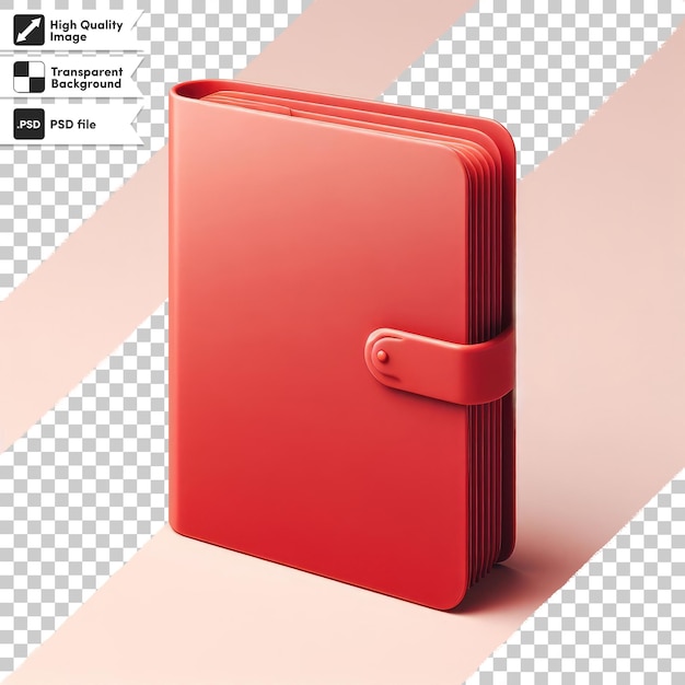 Premium PSD | Psd red notebook isolated on transparent background Premium PSD | Psd red notebook isolated on transparent background