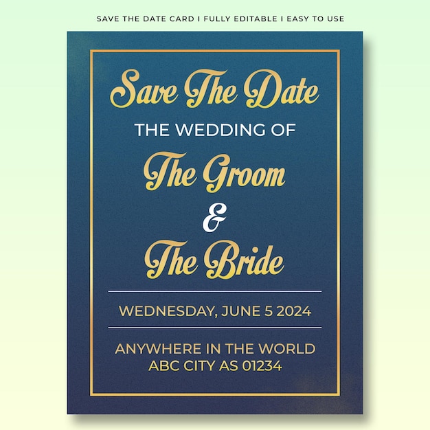 Premium PSD | PSD save the date invitation card A4 decorative card for ... Premium PSD | PSD save the date invitation card A4 decorative card for ...