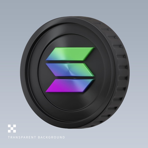 Premium PSD | Psd solana coin 3d illustration Premium PSD | Psd solana coin 3d illustration