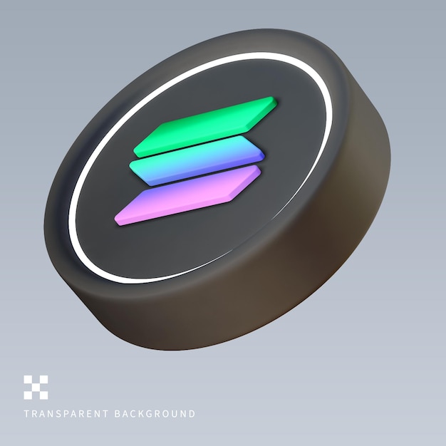 Premium PSD | Psd solana coin 3d illustration Premium PSD | Psd solana coin 3d illustration