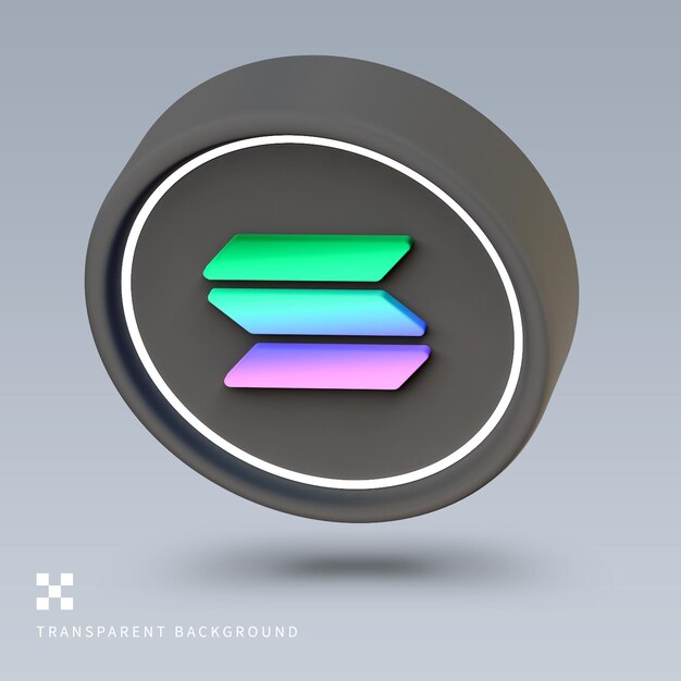Premium PSD | PSD solana coin 3D Illustration Premium PSD | PSD solana coin 3D Illustration