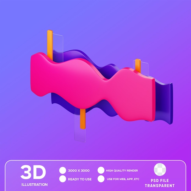 Premium PSD | PSD Sorted Stream Graph 3D Illustration Premium PSD | PSD Sorted Stream Graph 3D Illustration