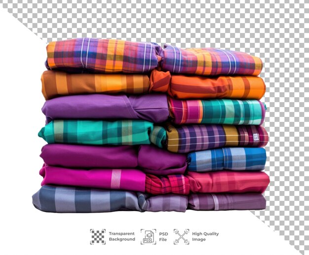 Premium PSD | Psd stack of colorful clothes isolated Premium PSD | Psd stack of colorful clothes isolated