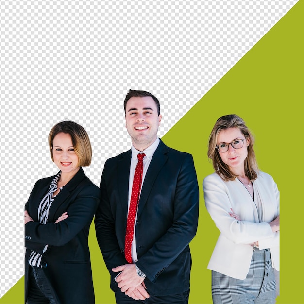 Premium PSD | PSD three people are posing for a photo with the words ... Premium PSD | PSD three people are posing for a photo with the words ...