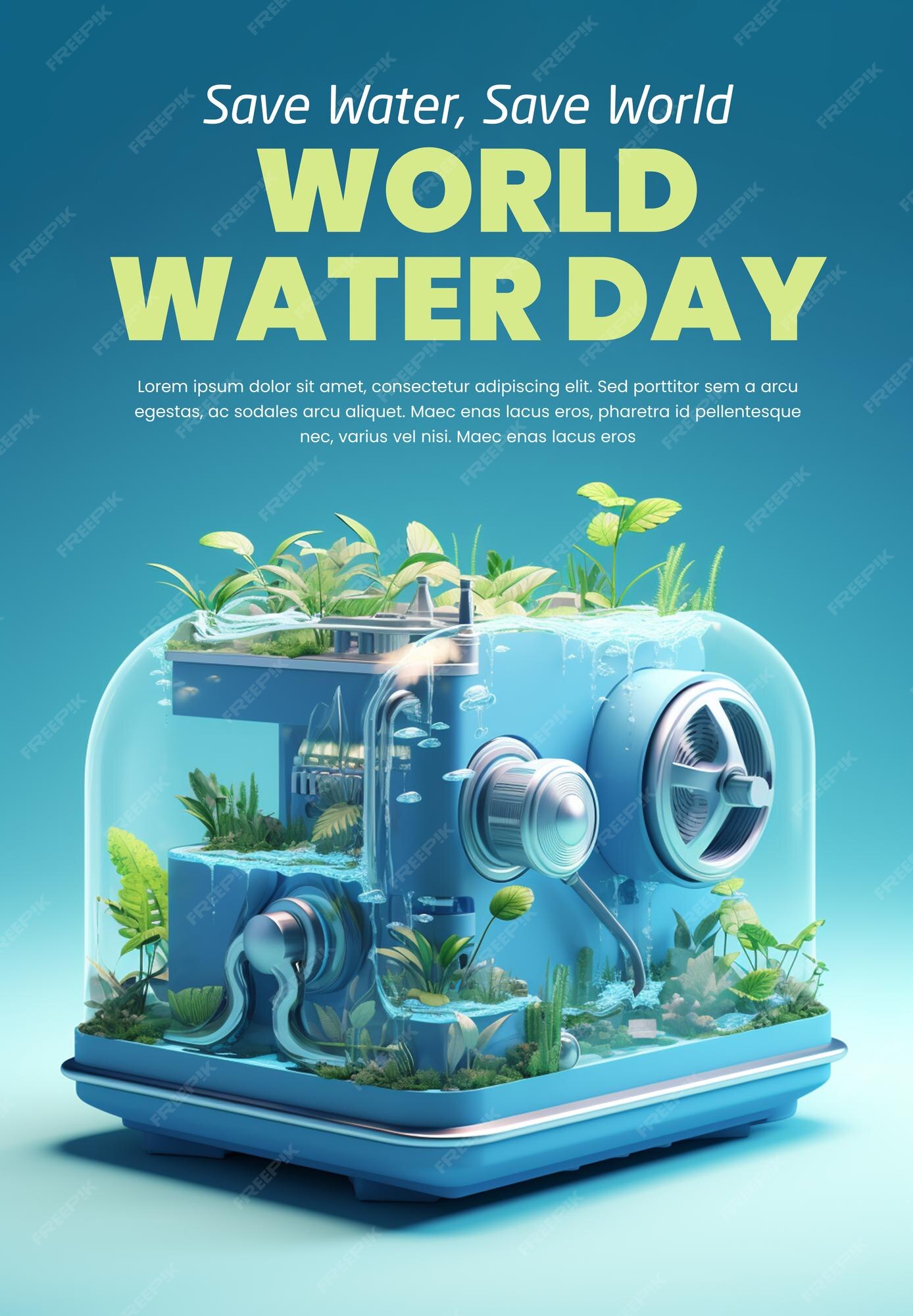 Premium Psd Psd World Water Day Poster Banner Flyer Illustration