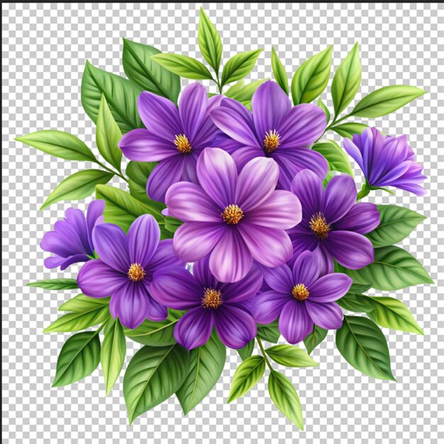 Purple flowers and leaves isolated on transparent background | Premium ... Purple flowers and leaves isolated on transparent background | Premium ...