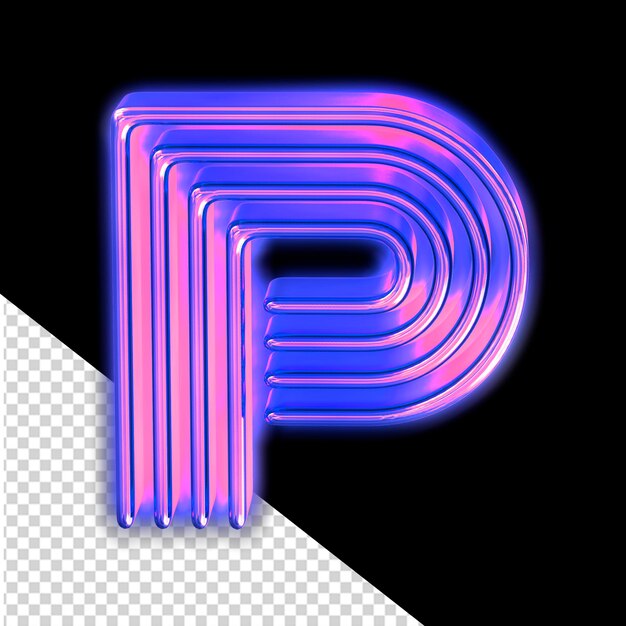 Premium PSD | Purple luminous symbol letter p Premium PSD | Purple luminous symbol letter p