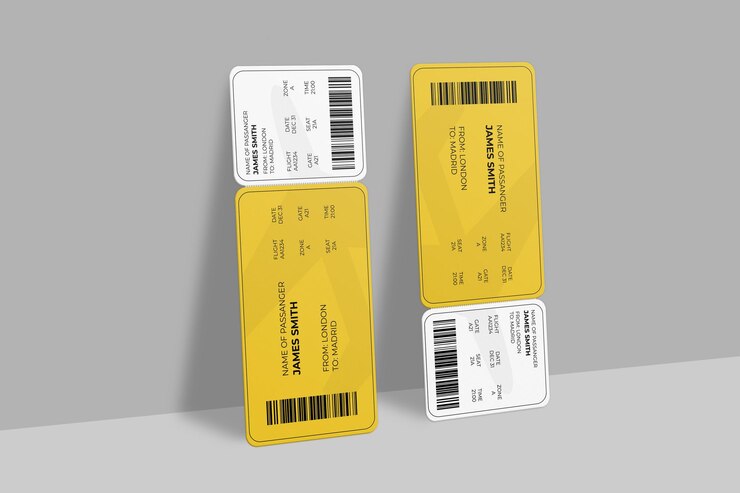 Premium Psd Realistic Boarding Pass Or Event Ticket Mockup Design