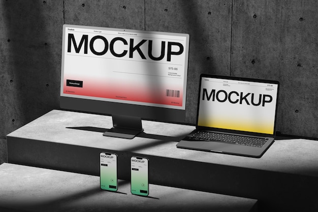 Premium PSD | Realistic device mockup Premium PSD | Realistic device mockup