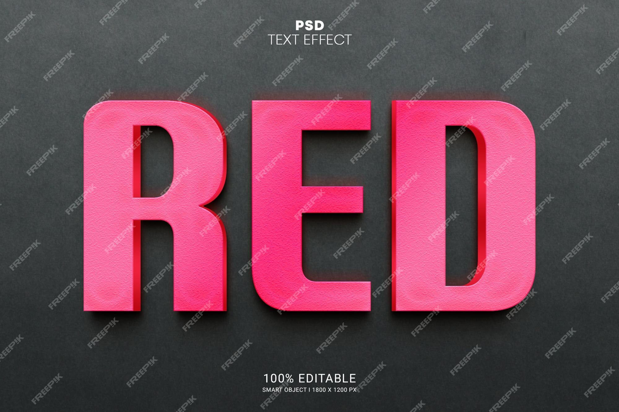 Premium PSD | RED 3D PSD Editable Text Effect Design Premium PSD | RED 3D PSD Editable Text Effect Design