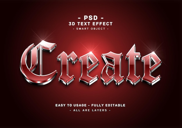 Premium PSD | A red and black 3d text effect with a shiny background Premium PSD | A red and black 3d text effect with a shiny background