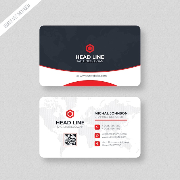 Premium Psd Red And Black Business Card Template