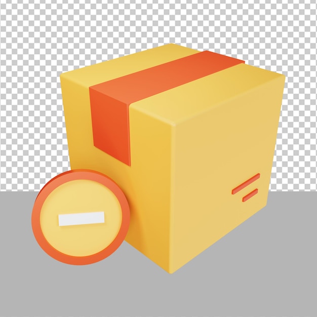 Premium PSD | Remove package 3d illustration Premium PSD | Remove package 3d illustration