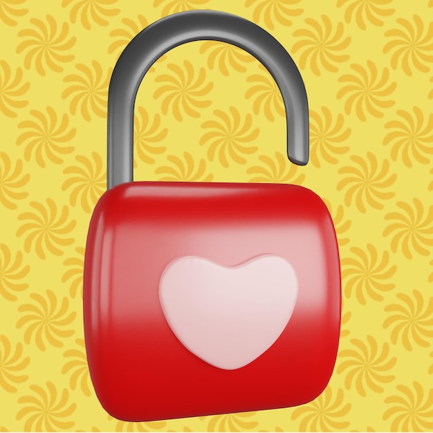Premium PSD | Rendering 3d open padlock illustrasion Premium PSD | Rendering 3d open padlock illustrasion