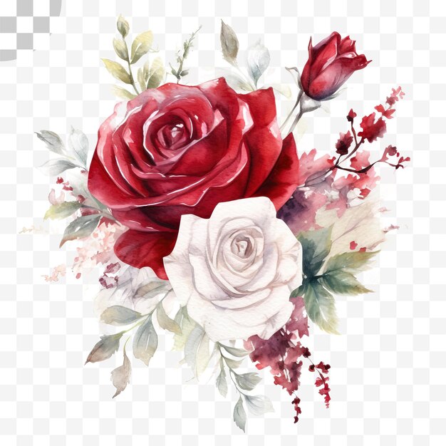 Premium PSD | Rose watercolor transparent background Premium PSD | Rose watercolor transparent background