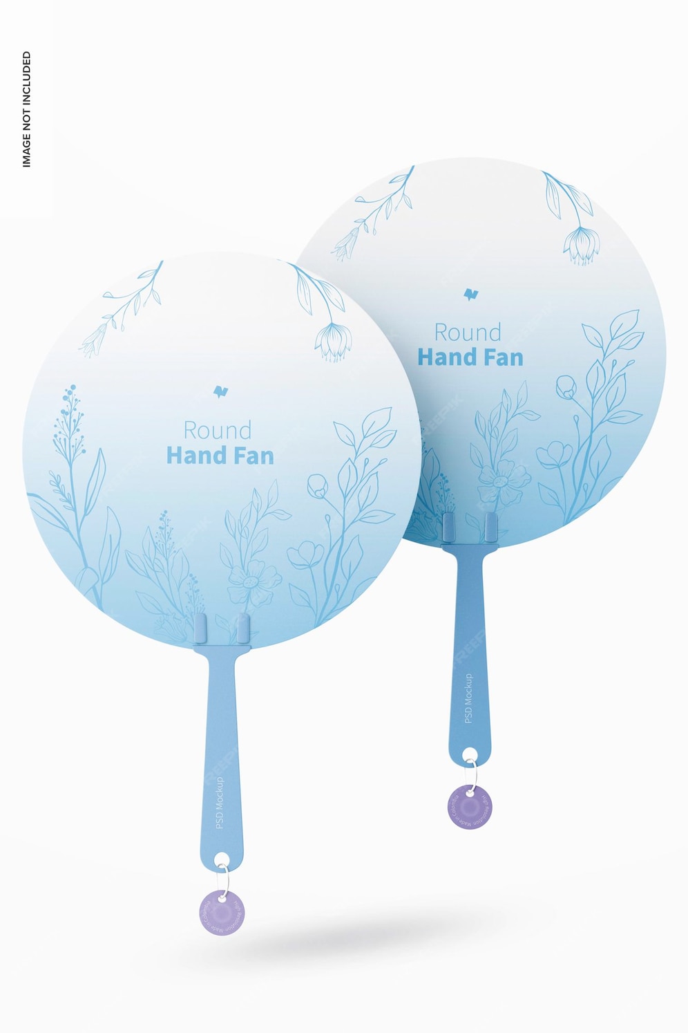 Premium PSD | Round Hand Fans Mockup, Front View Premium PSD | Round Hand Fans Mockup, Front View