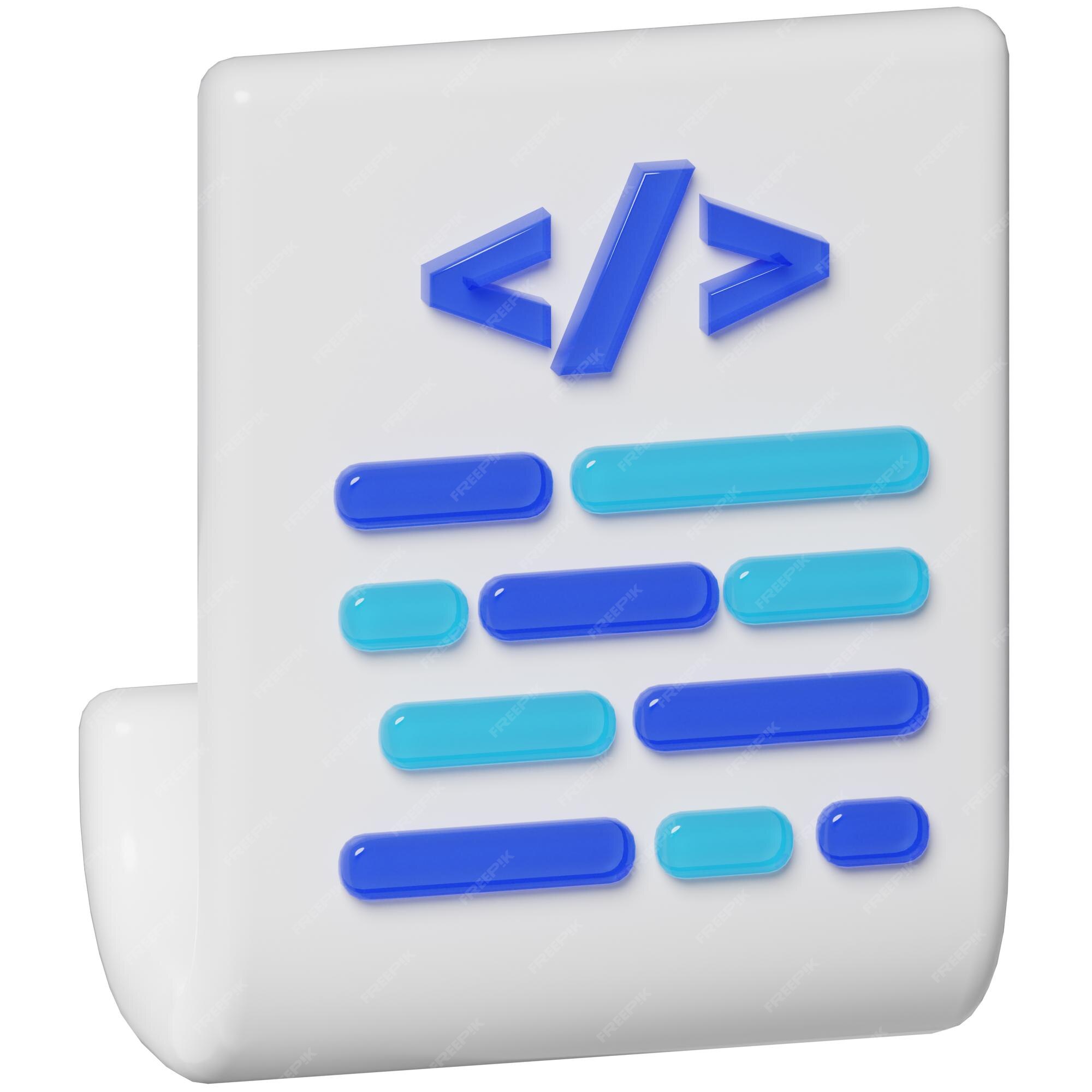 Premium PSD | Script programming code Files Document 3D Object