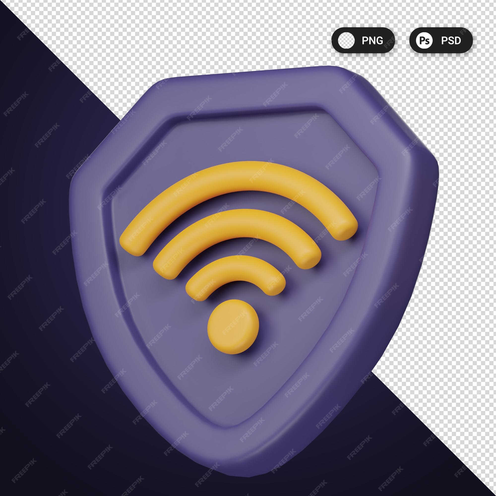 Premium PSD | Secure wifi network cyber security icons set ux ui web design elements 3d rendering