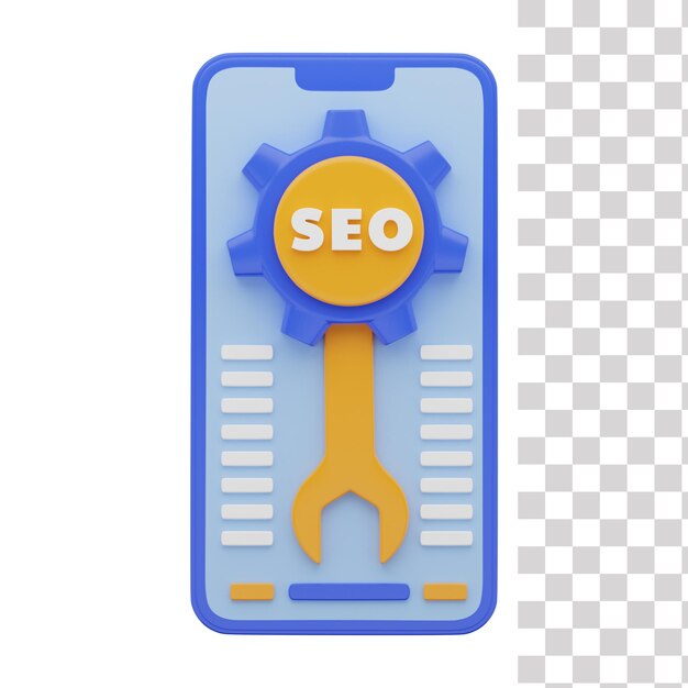 Premium PSD | Seo mobile optimization 3d icon Premium PSD | Seo mobile optimization 3d icon
