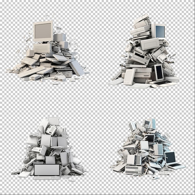 Premium PSD | Set collection pc junk artificial intelligence generative Premium PSD | Set collection pc junk artificial intelligence generative