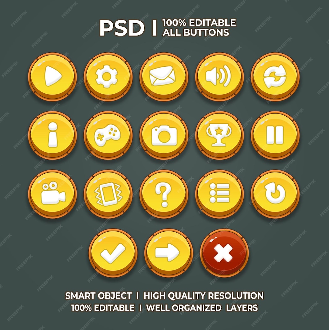 Premium Psd Set Of Game Ui Game Ui Set Game Ui Button Game Button Game Ui Psd Game Ui Template 2745