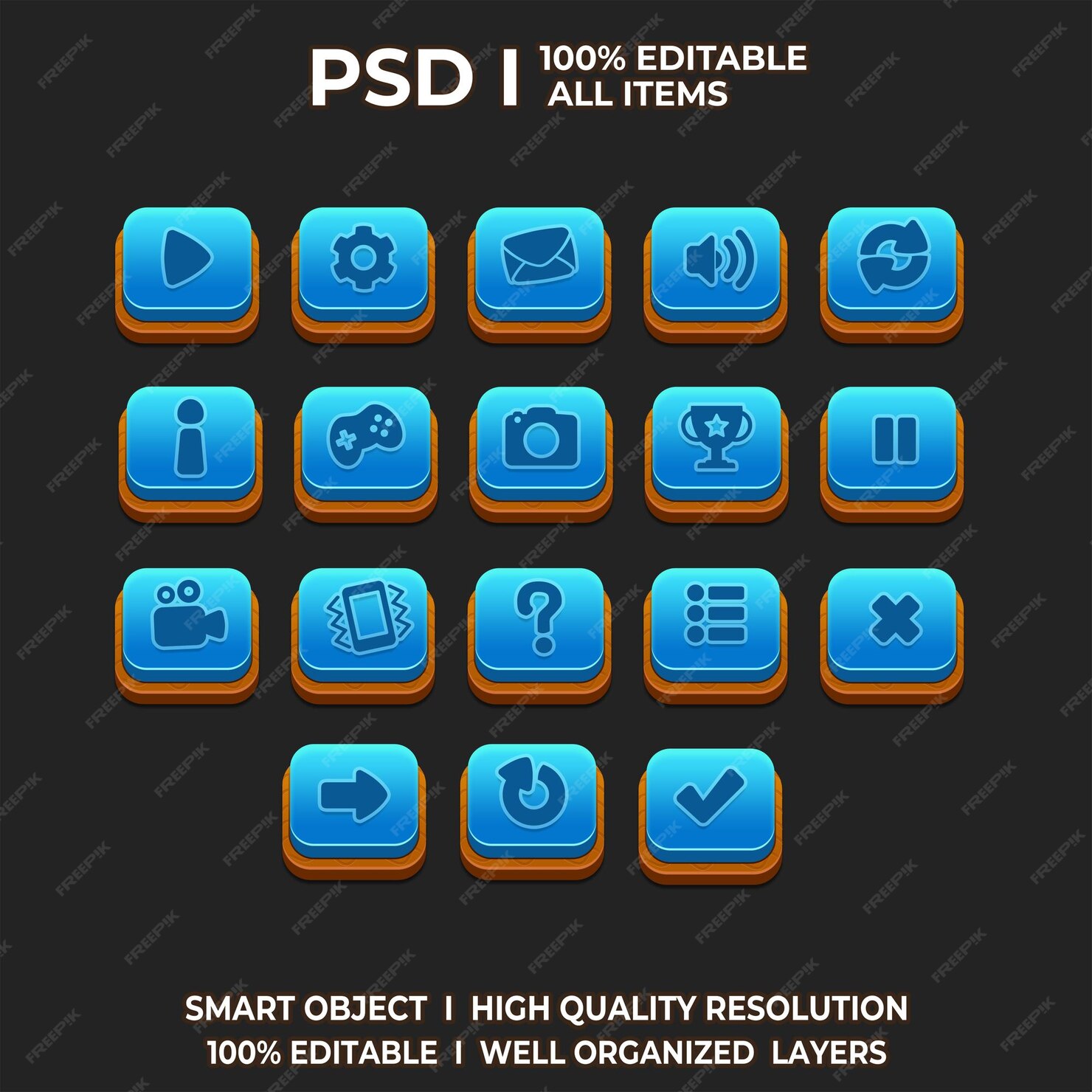 Premium PSD | Set of game UI Game UI Set Game UI Button Game Button ...