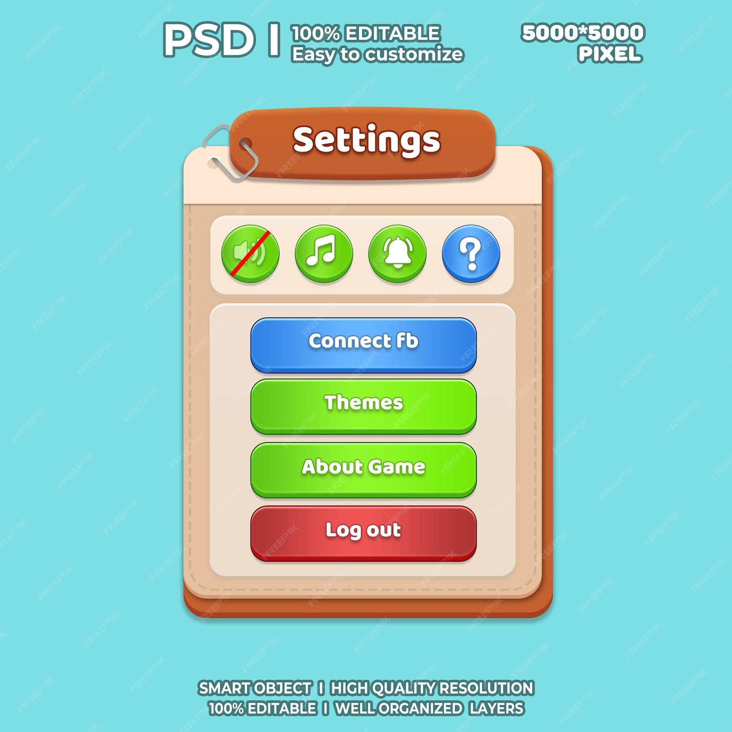 Premium PSD | Setting Screen UI 2D game Ui User Interface Casual game ...