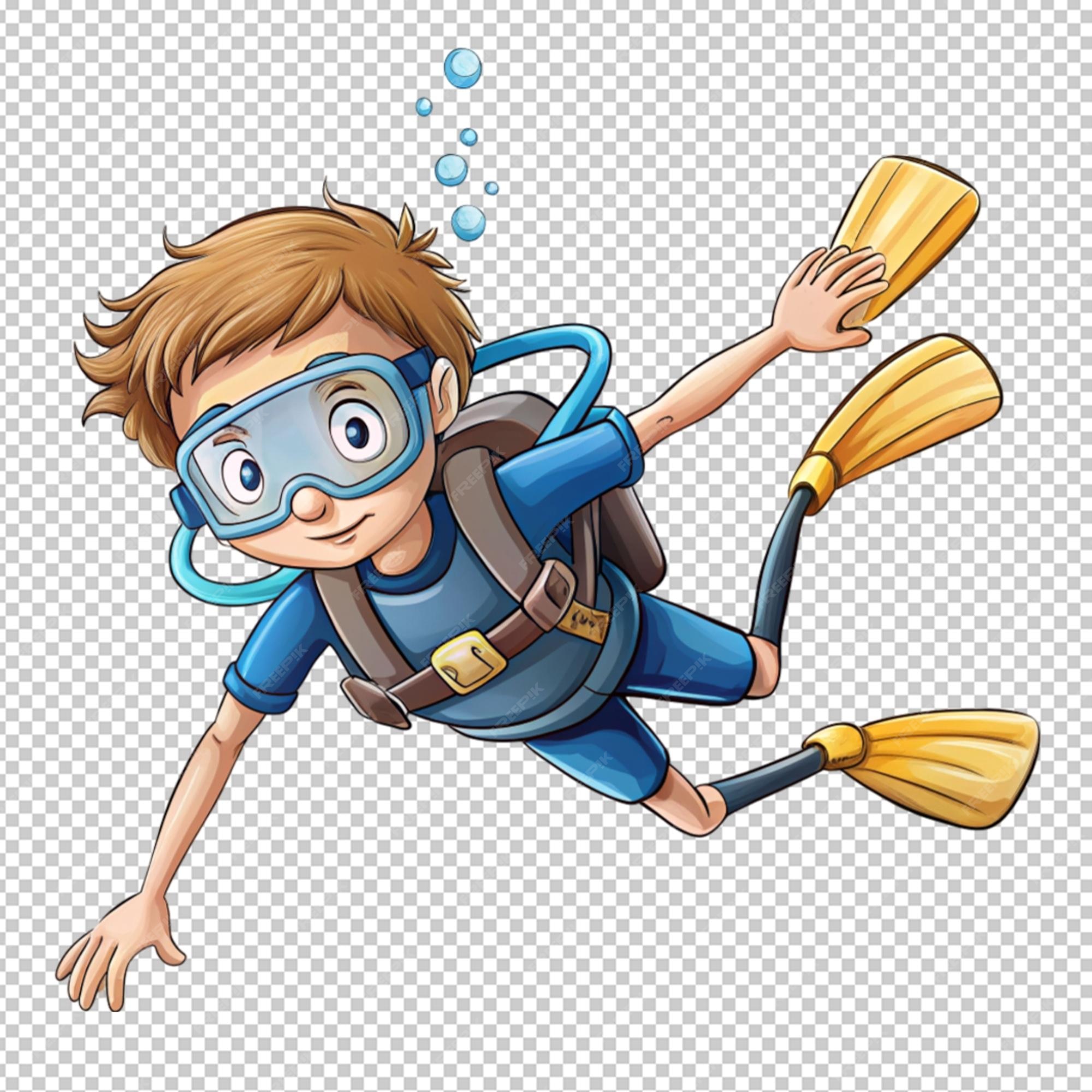 A simple sketch of a boy scuba diving isolated on transparent ... A simple sketch of a boy scuba diving isolated on transparent ...