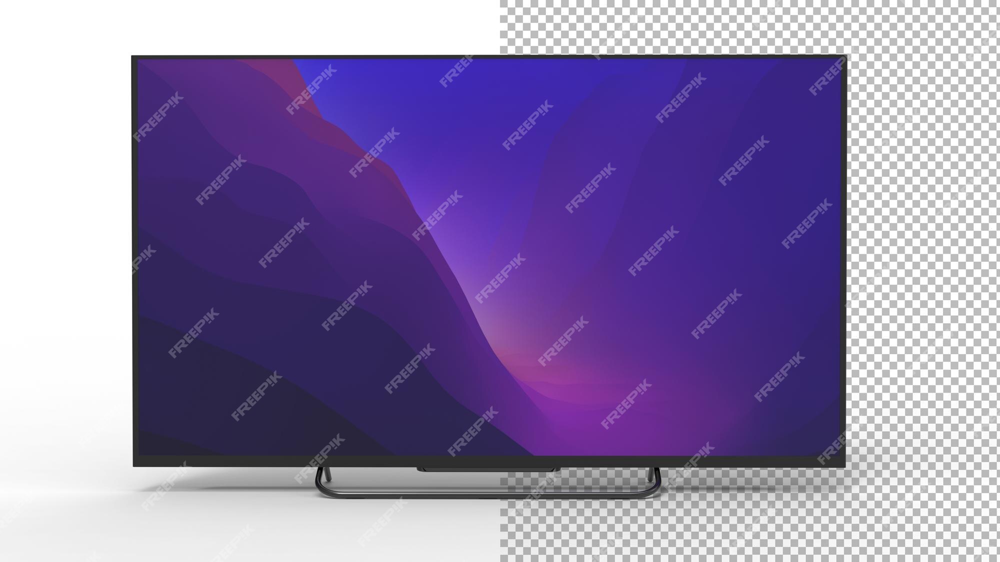 Premium PSD | Smart tv front view with shadow 3d render Premium PSD | Smart tv front view with shadow 3d render