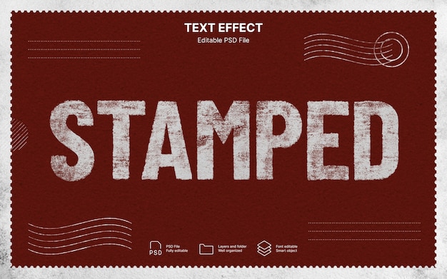 Premium PSD | Stamped text effect Premium PSD | Stamped text effect