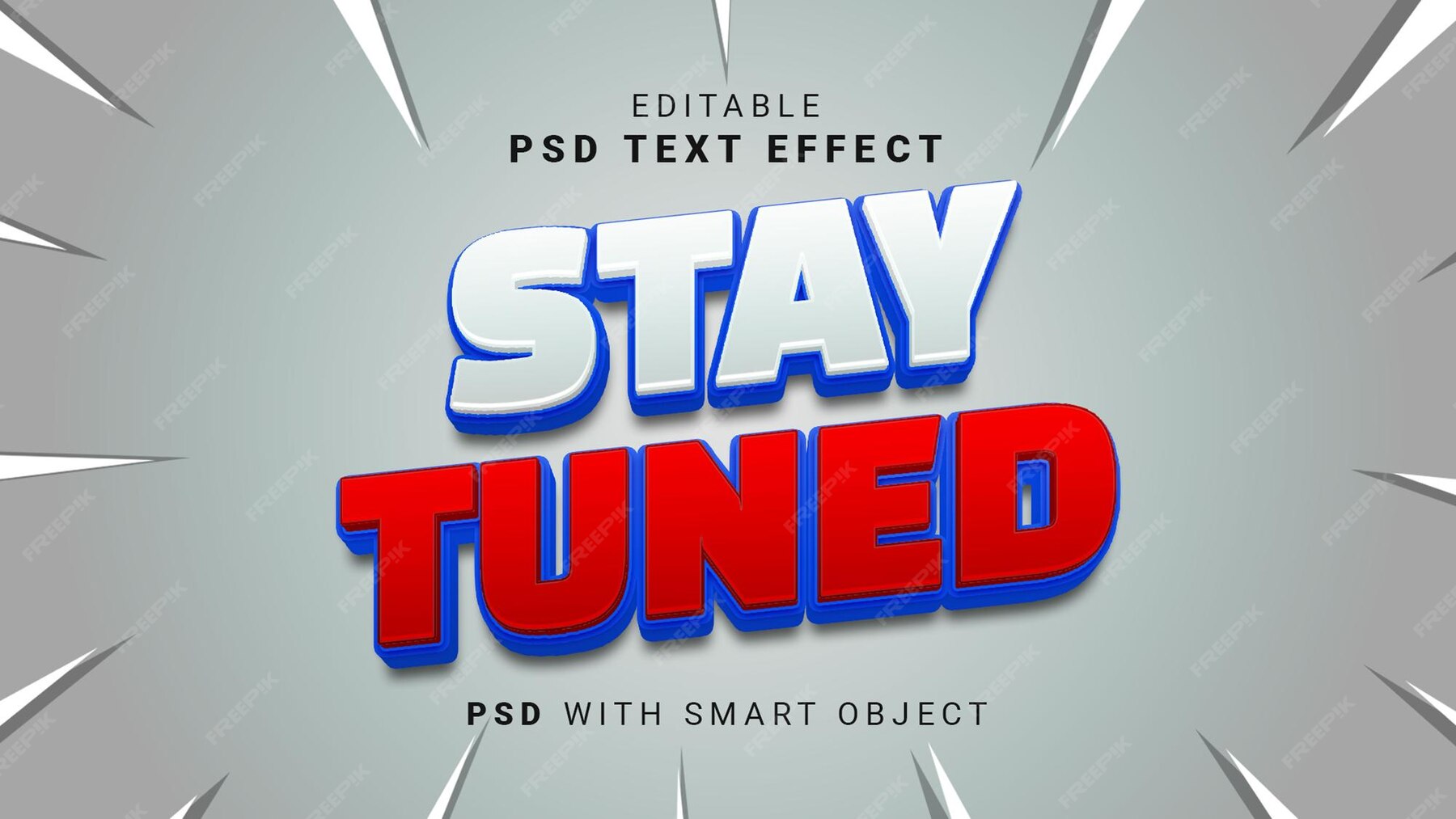 Premium PSD | Stay tuned text effect Premium PSD | Stay tuned text effect