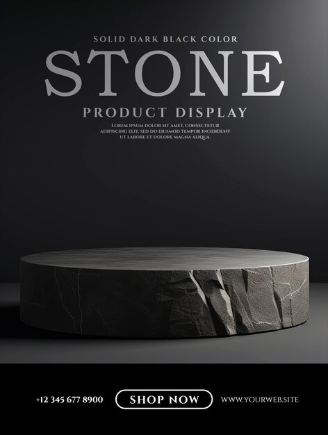 Premium PSD | Stone and Rock podium Round podium pedestal for brand ... Premium PSD | Stone and Rock podium Round podium pedestal for brand ...