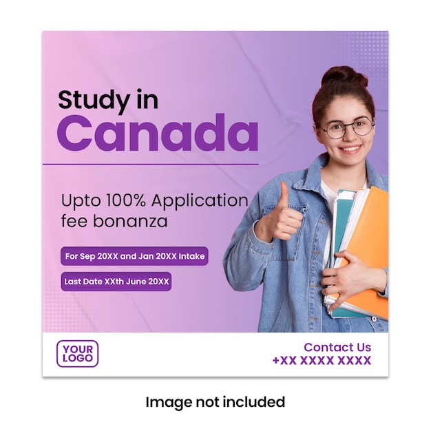 Premium PSD | Study abroad instagram post Premium PSD | Study abroad instagram post