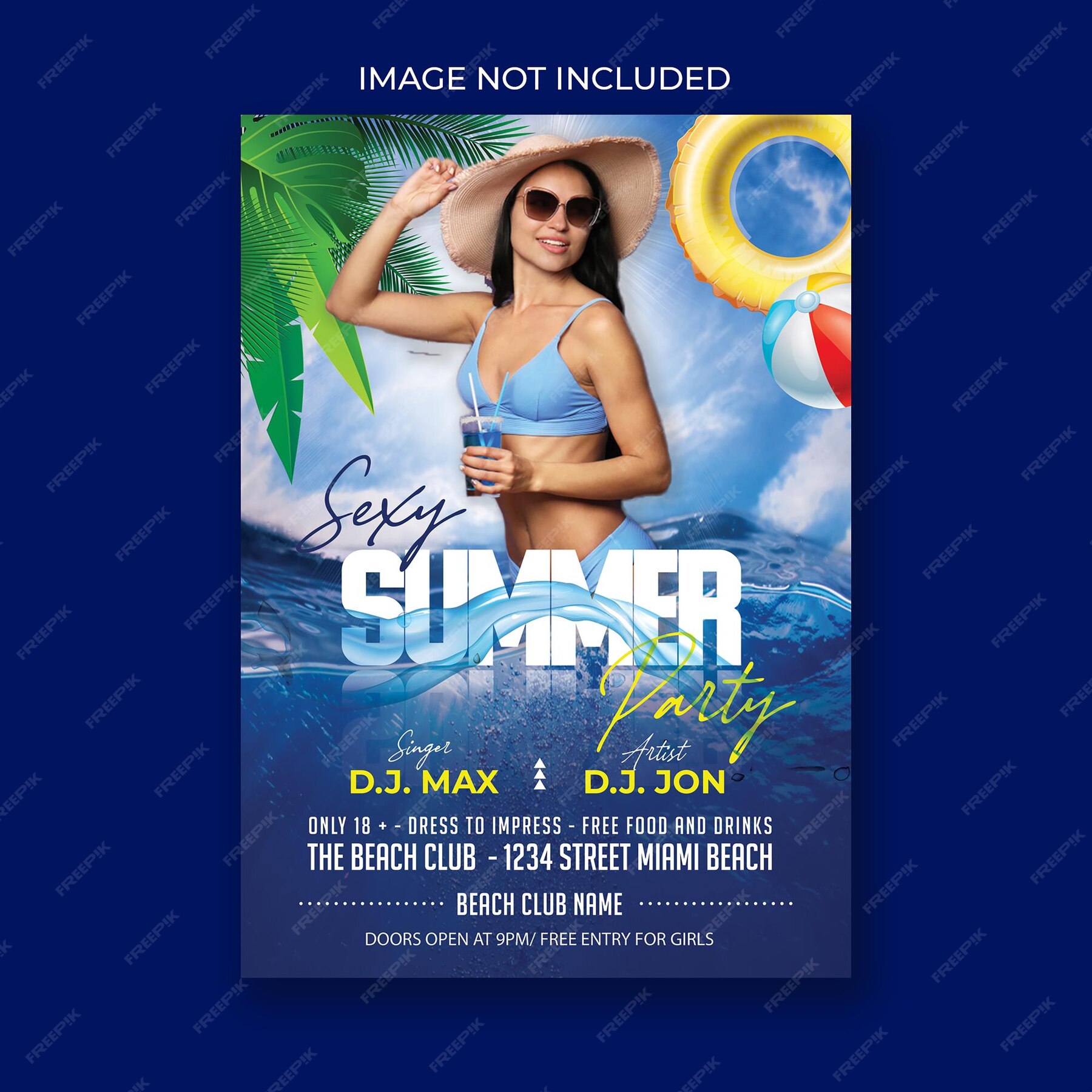 Premium Psd Summer Beach Party Flyer Template