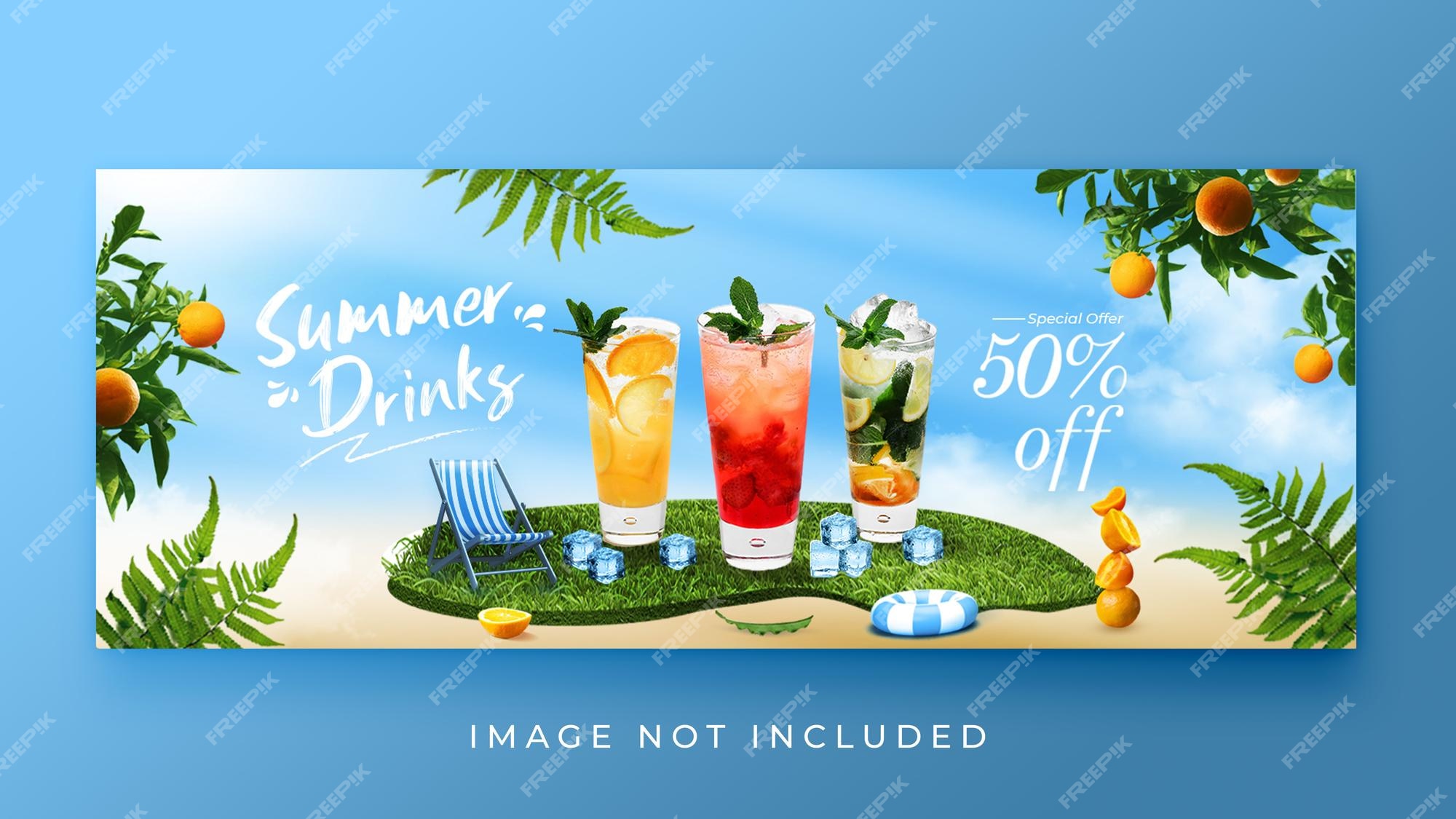 Premium PSD | Summer drink menu banner template Premium PSD | Summer drink menu banner template