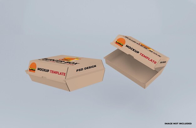 Premium Psd Take Away Food Box Mockup For Fast Food Packaging