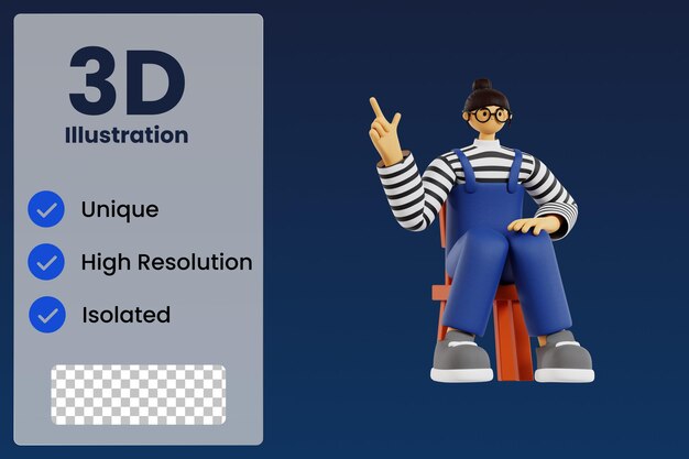 Premium PSD | Teacher explaining while sitting Premium PSD | Teacher explaining while sitting