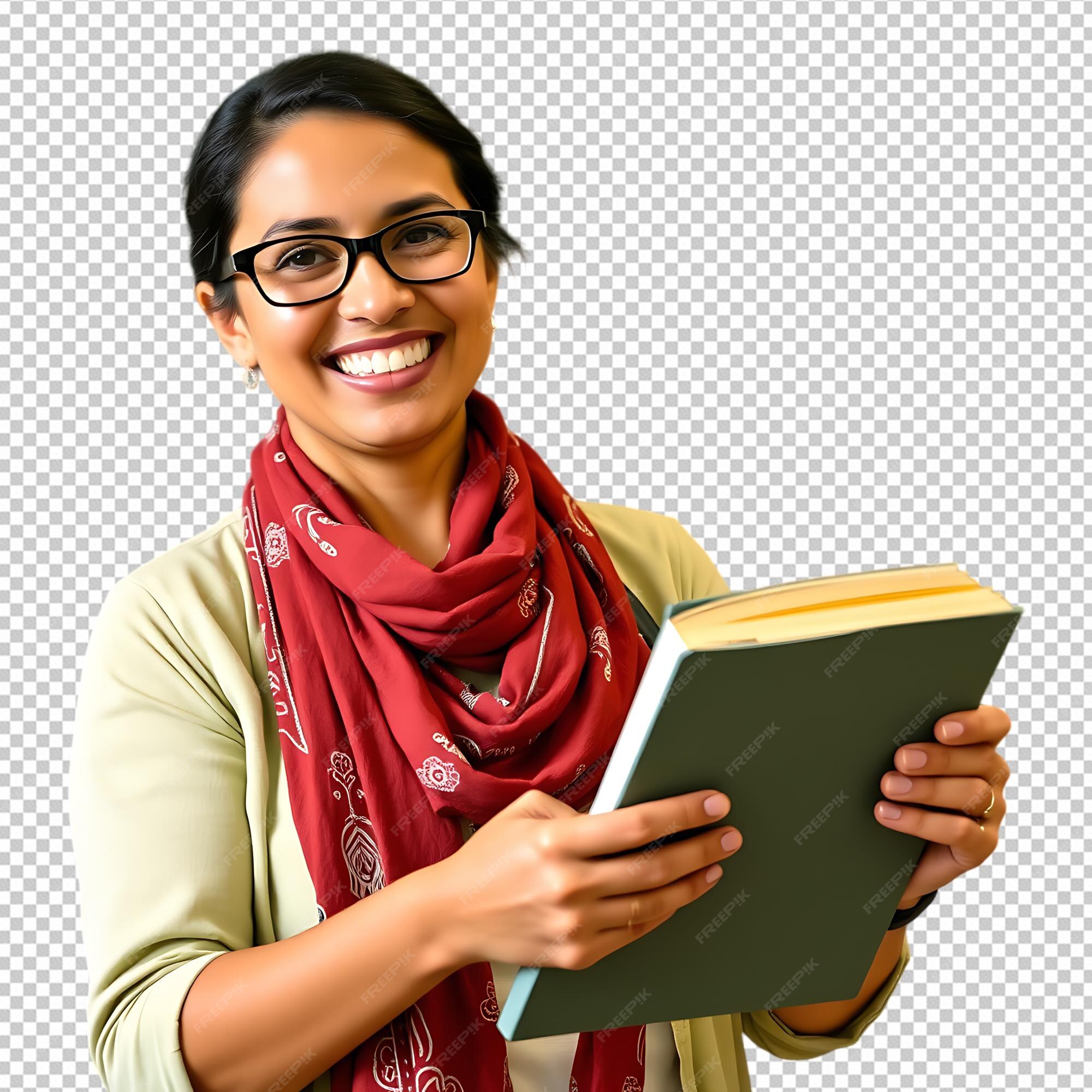 Teacher holding a book smiling encouragingly | Premium AI-generated PSD Teacher holding a book smiling encouragingly | Premium AI-generated PSD