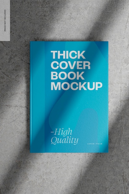 Premium Psd Thick Cover Book On Concrete Mockup Top View