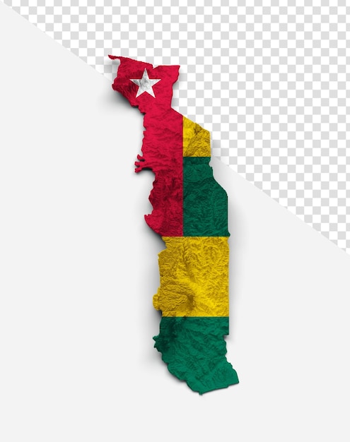 Premium Psd Togo Map Togo Flag Shaded Relief Color Height Map On
