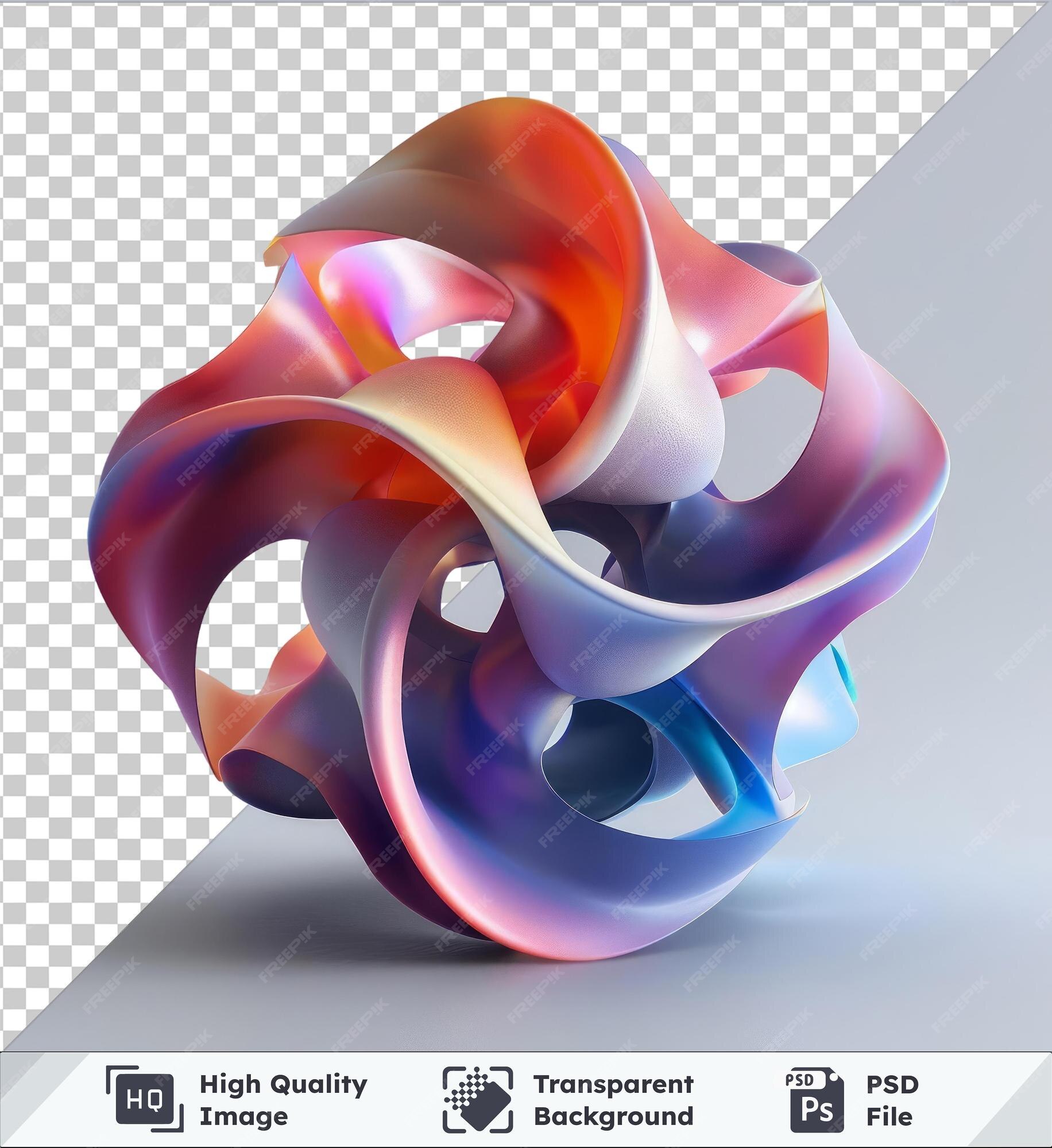 Premium PSD | Transparent background with isolated abstract colorful 3d ...