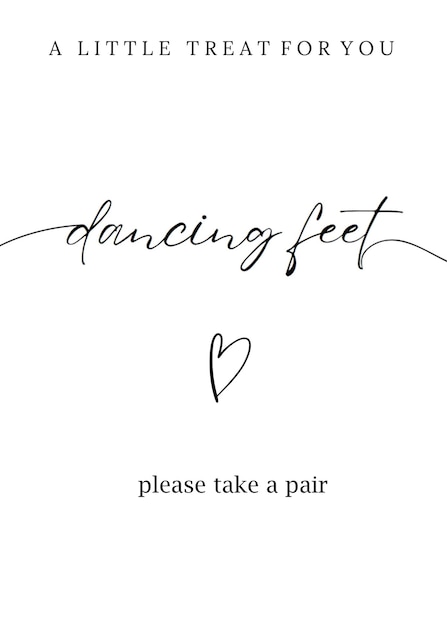 Premium PSD | Treat yourself dancing feet wedding card Premium PSD | Treat yourself dancing feet wedding card