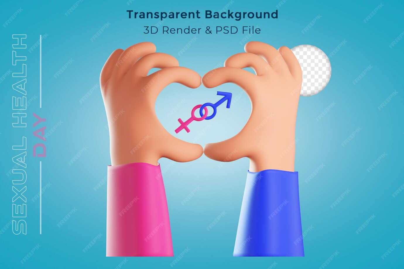 Premium Psd Two Hands Making Heart With Gender Symbol Sexual Health