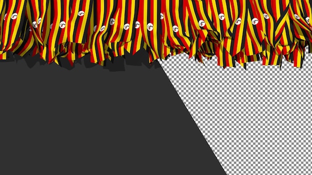 Premium PSD | Uganda flag different shapes of cloth stripes hanging ... Premium PSD | Uganda flag different shapes of cloth stripes hanging ...