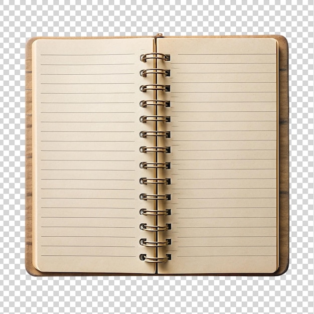 Vintage blank open notebook isolated on transparent background ... Vintage blank open notebook isolated on transparent background ...