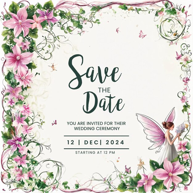 Premium PSD | Vintage and floral save the date designs for elegant ... Premium PSD | Vintage and floral save the date designs for elegant ...
