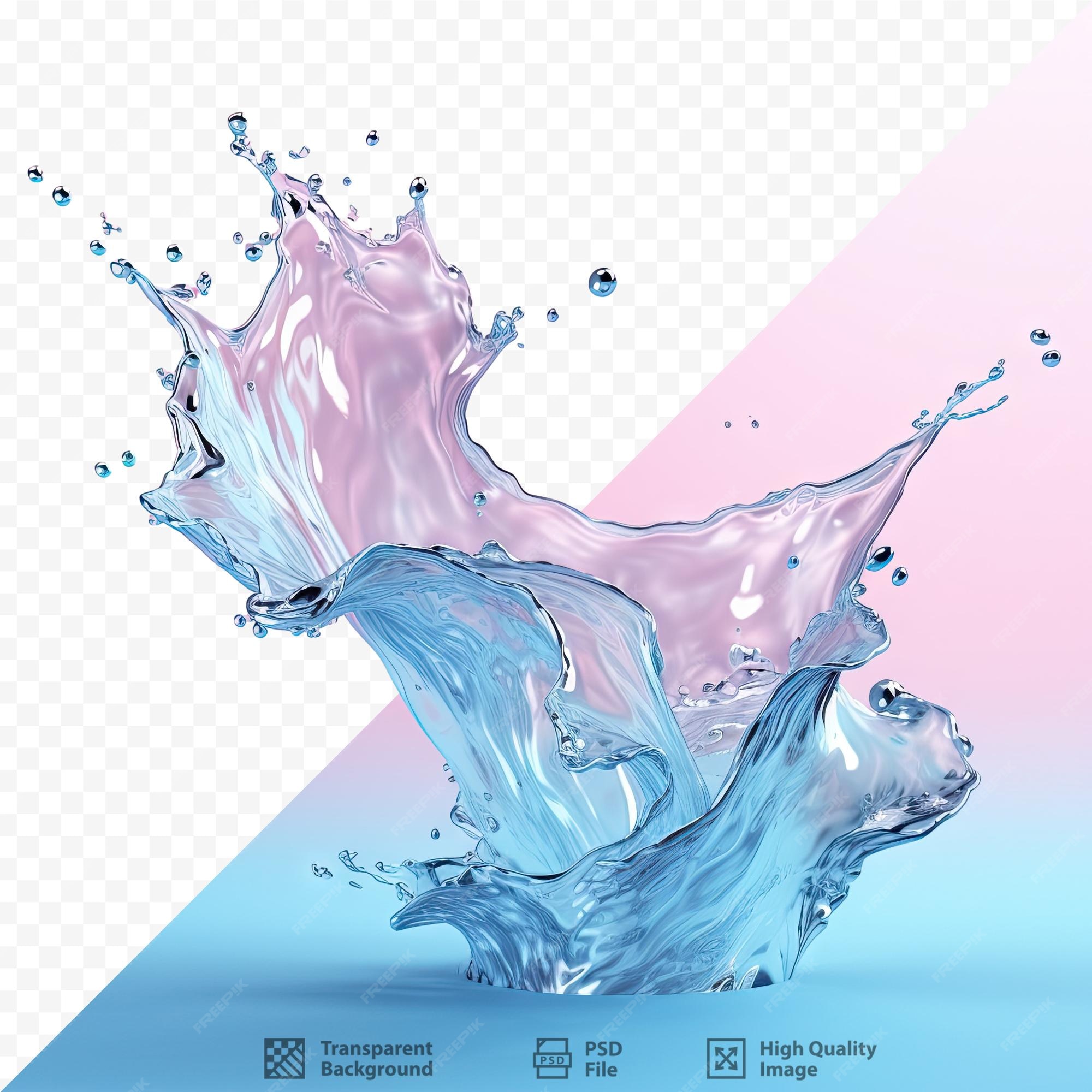 Premium PSD | A water splash with the word Premium PSD | A water splash with the word