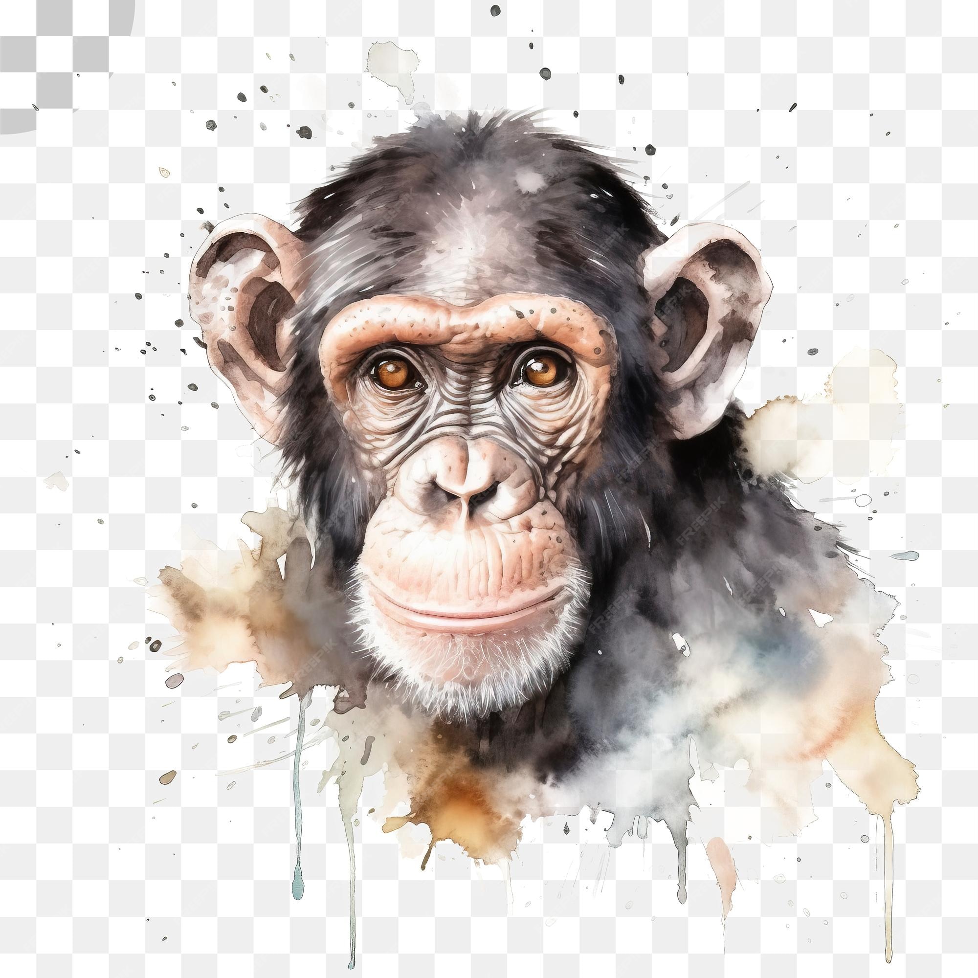 Premium PSD | Watercolor painting of a chimpanzee watercolor painting ... Premium PSD | Watercolor painting of a chimpanzee watercolor painting ...